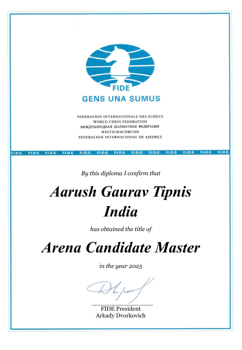 Aarush Gaurav Tipnis / World Chess - Official FIDE Gaming Platform