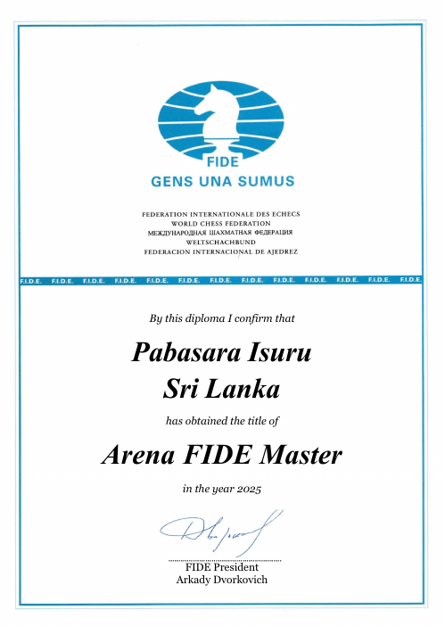 Pabasara Isuru: FIDE Online Arena
