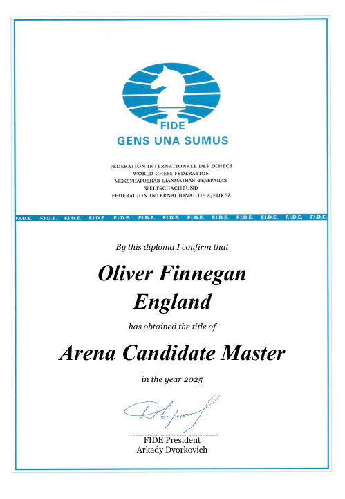 Oliver Finnegan / World Chess - Official FIDE Gaming Platform
