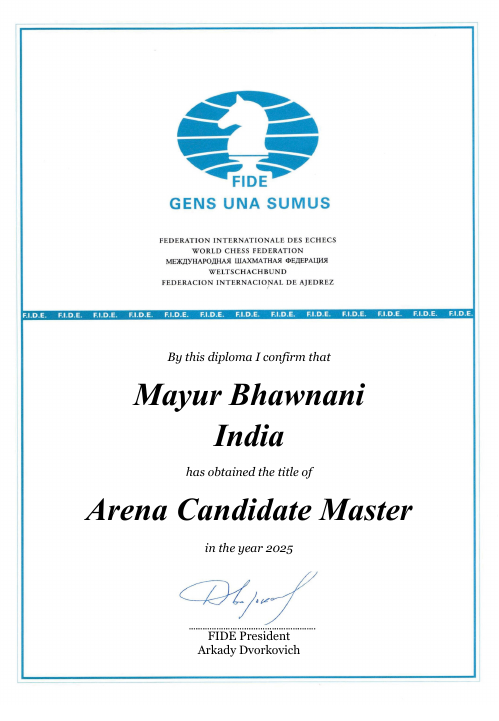 Mayur Bhawnani: FIDE Online Arena